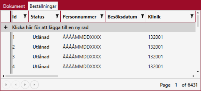 Comprima, Registrering av journaler i arkiven Beställning/Utlåning ...